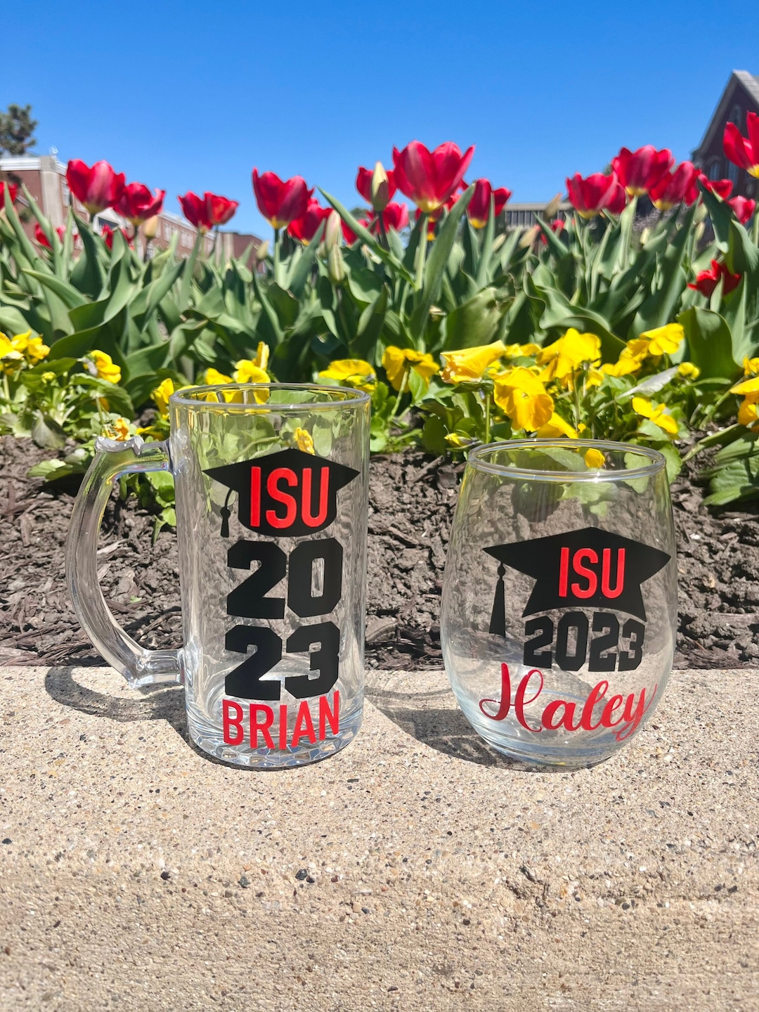 Custom 2025 Graduation Beer Can Wine Glass - Etsy