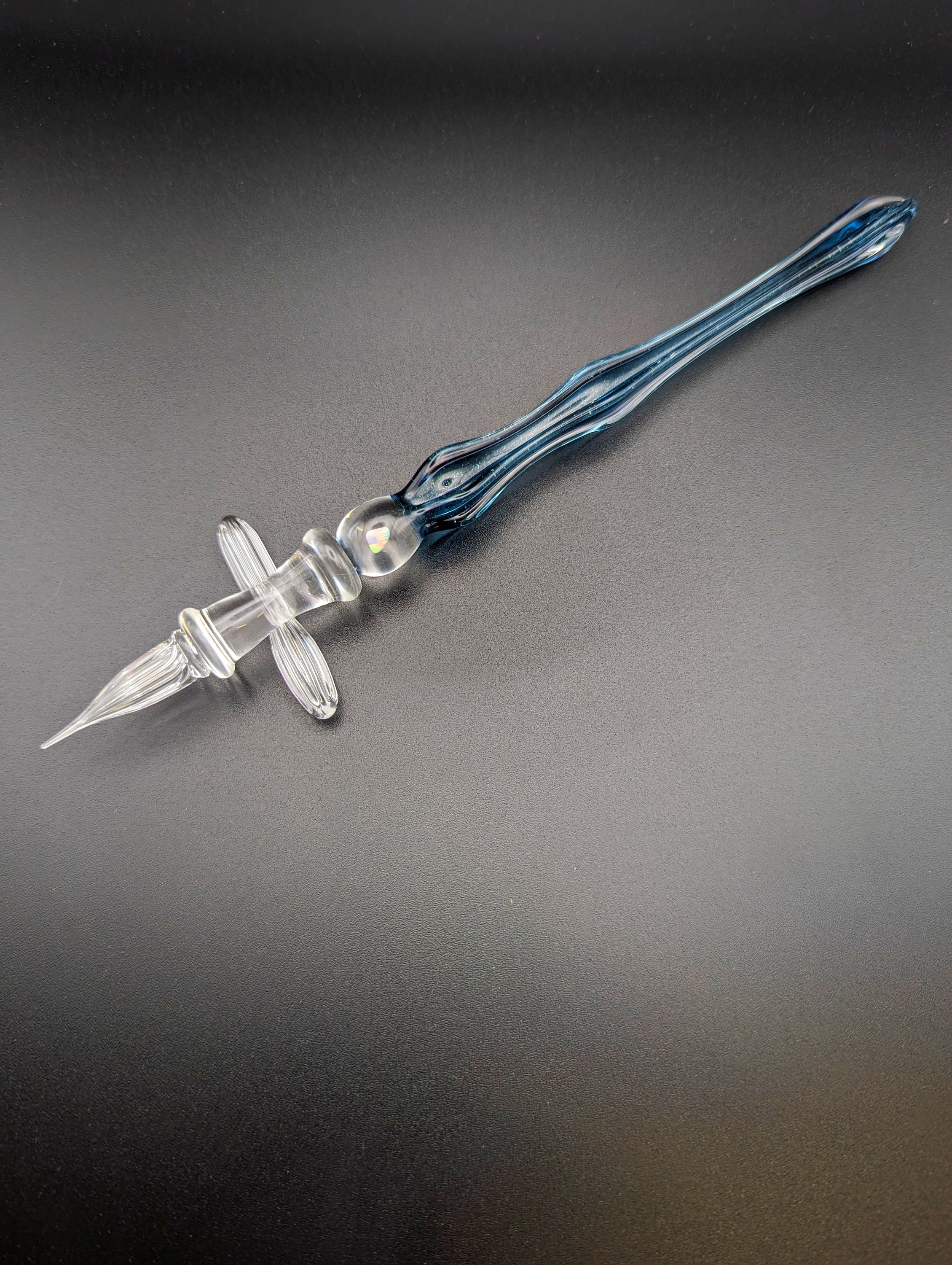Luxury Opal Dip Pen, Encased Opal With Blue Sparkle Optic Handle ...