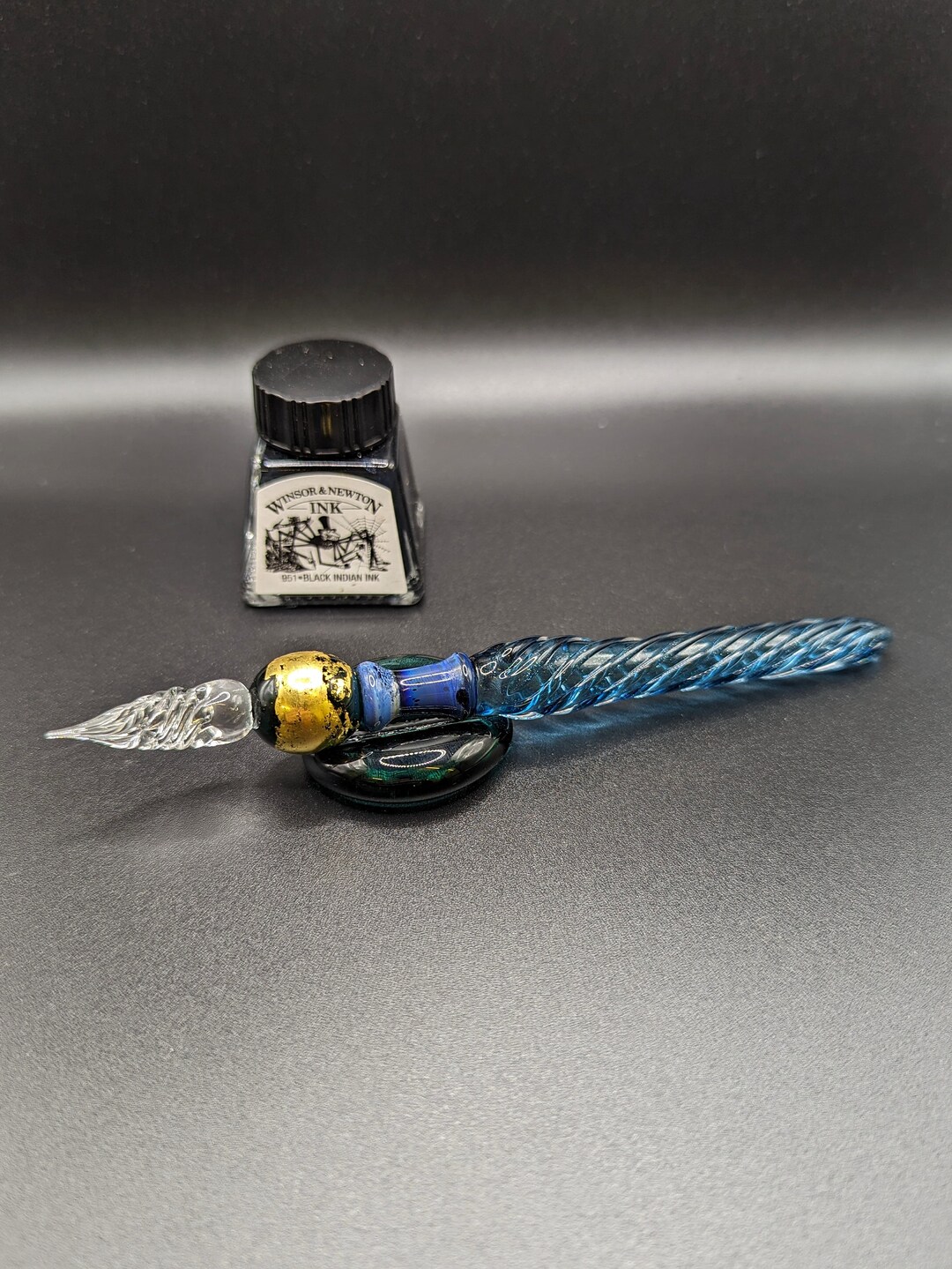 Luxury Gold Leaf Orb Dip Pen, Handmade Glass Calligraphy Pen - Etsy