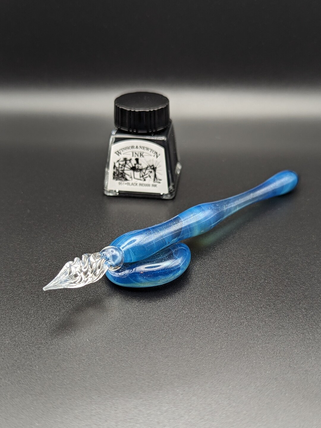 Ghostly Sparkle Calligraphy Pen #2, Handmade Glass Dip Pen - Etsy