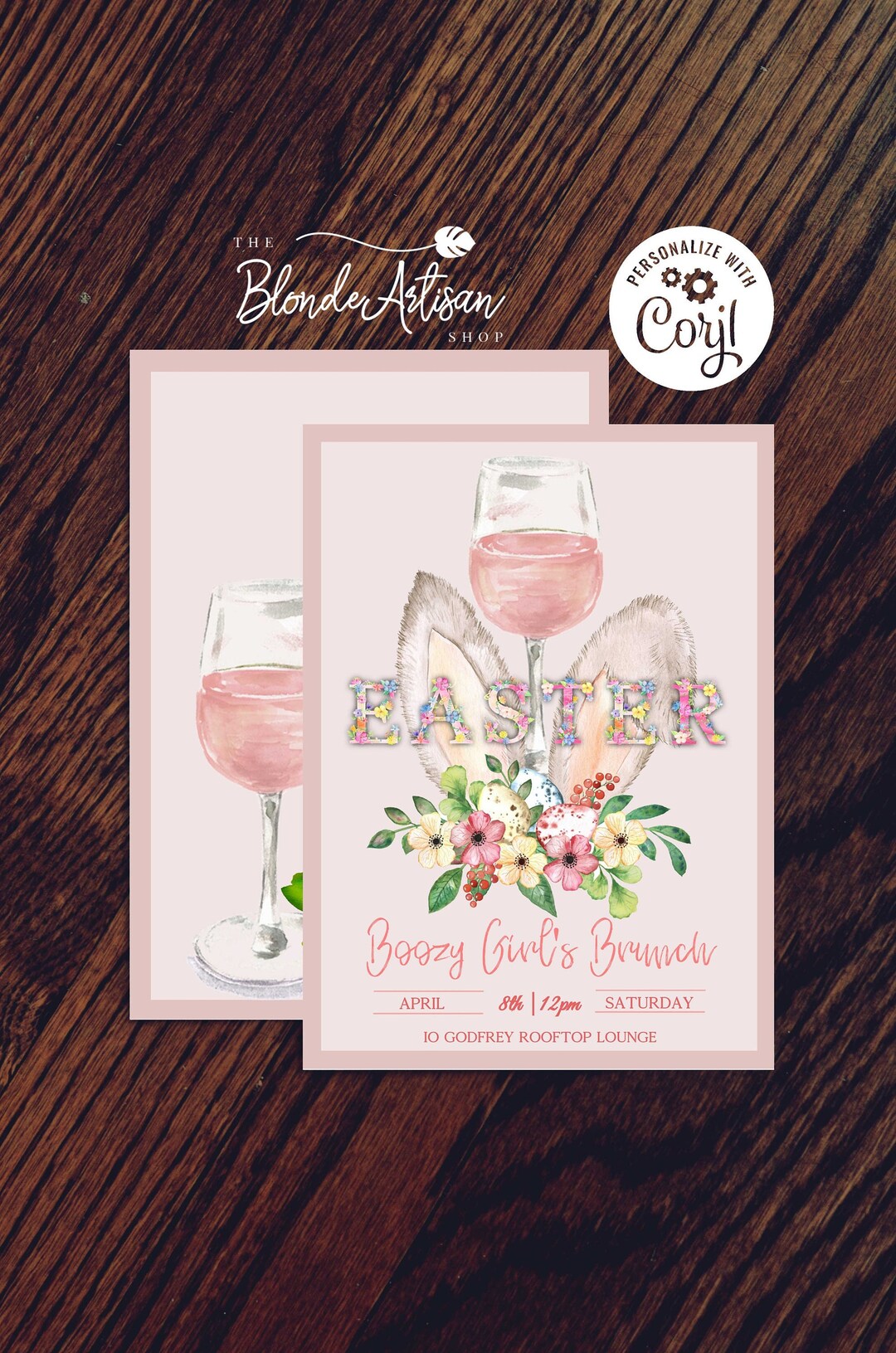 Boozy Easter Brunch Invite | Girls Brunch | Easter Brunch Card Invite ...