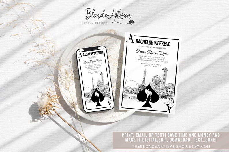Ace of Spades Bachelor Invite | Bachelor Party | Bachelor Invites ...