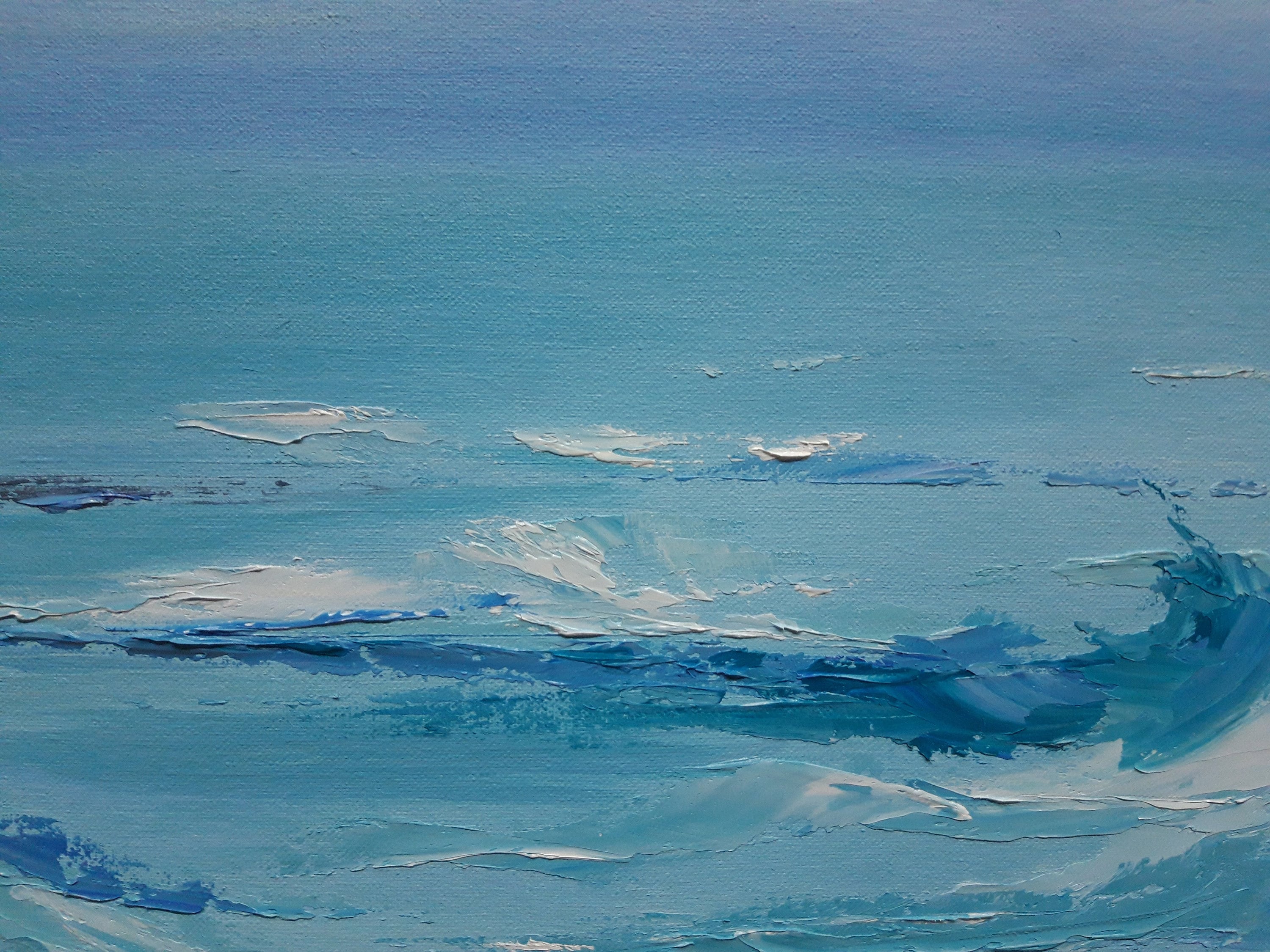 Pintura abstracta azul sobre lienzo gran lienzo de pintura | Etsy