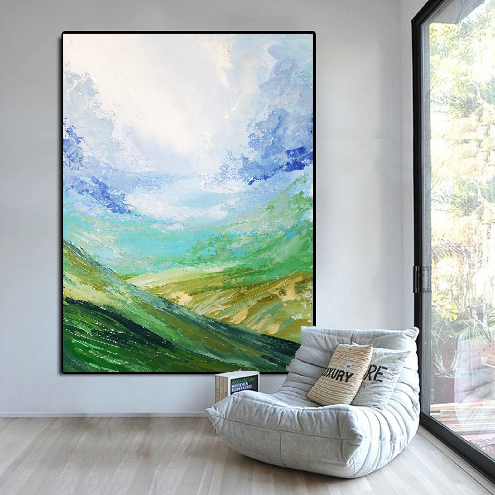 Large Vertical Painting Abstract Oversized Landscape Painting | Etsy