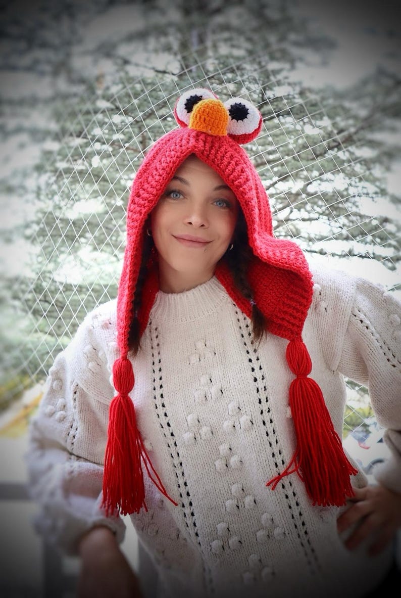 Elmo Inspired Hood Hat - Etsy