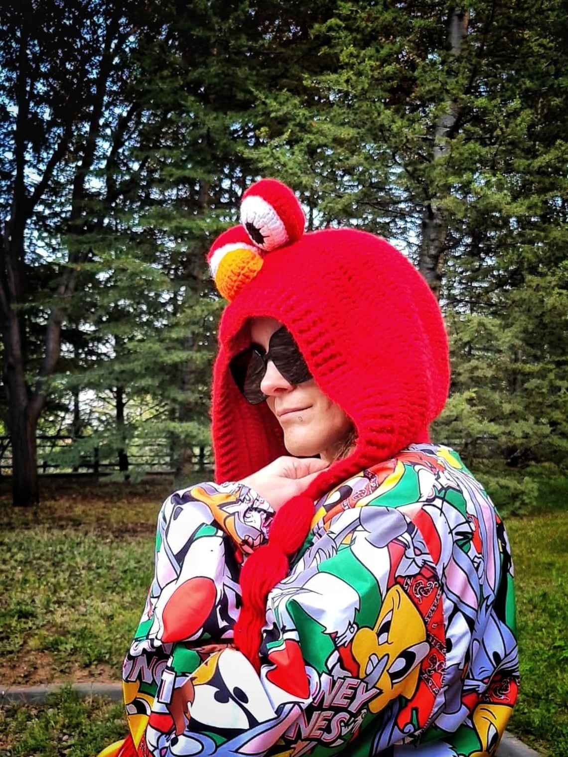 Elmo Inspired Hood Hat - Etsy