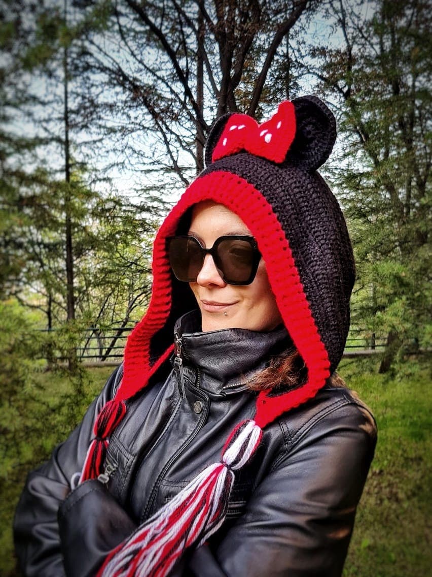 Minnie Mouse Inspired Hood Hat - Etsy