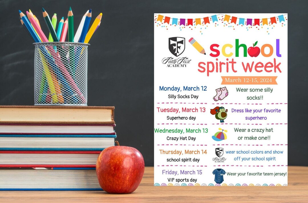 Editable School Spirit Week Digital With Canva - Etsy