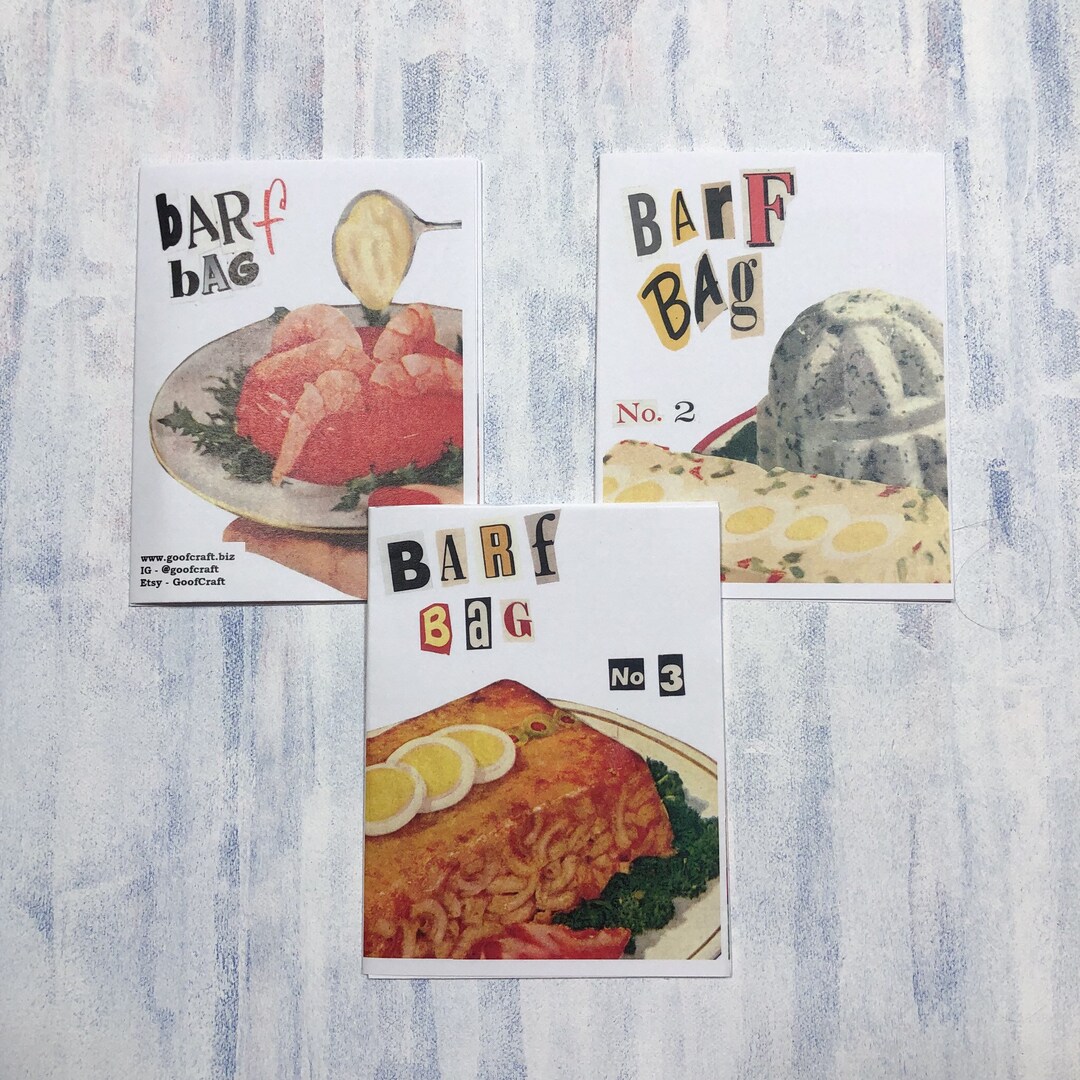 Barf Bag Bundle // 1-3 // Collage Zine Surrealism Media Vintage Food ...