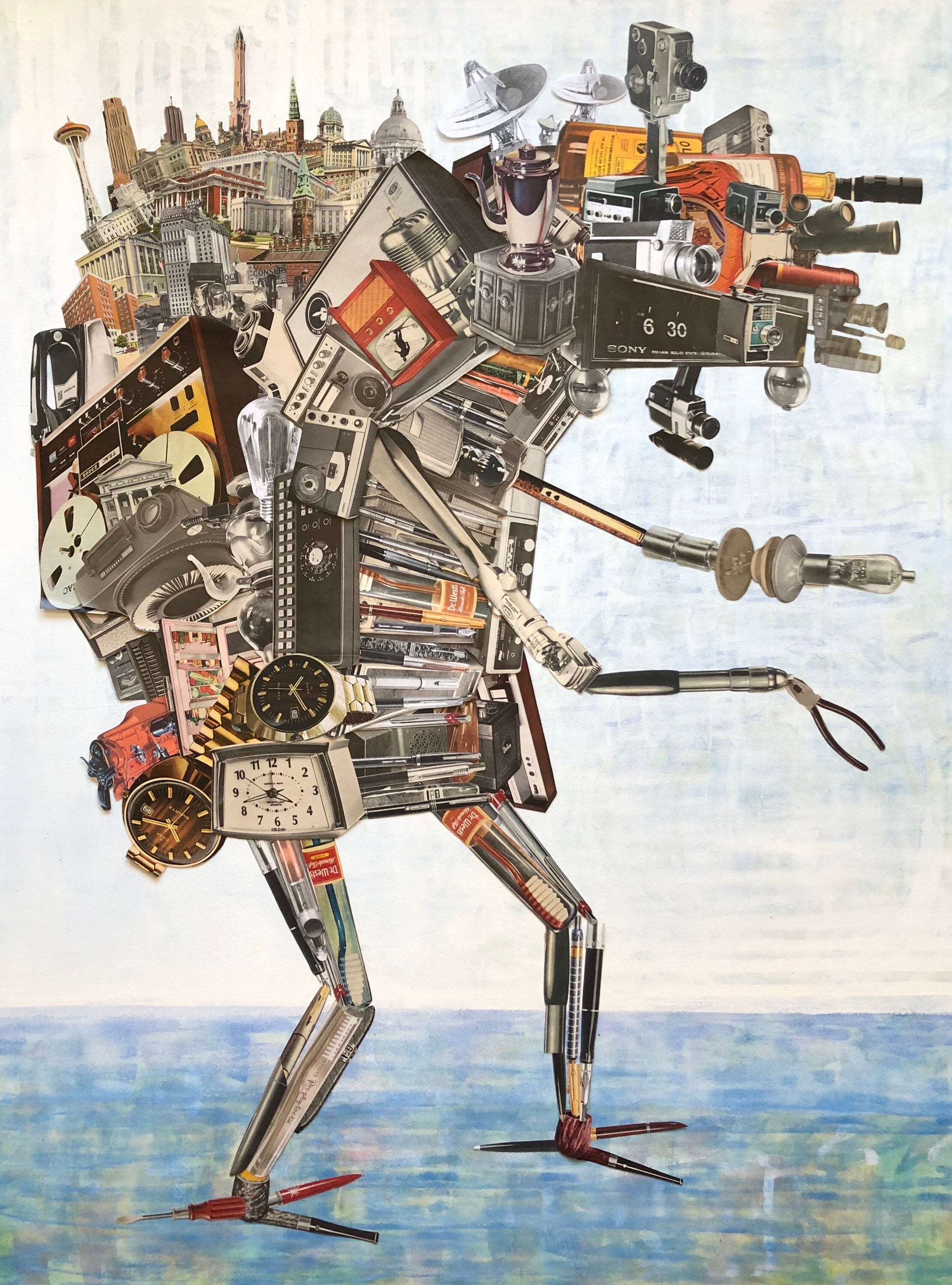 Lumbering Conveyance // Collage Art Signed Print // Robot - Etsy UK