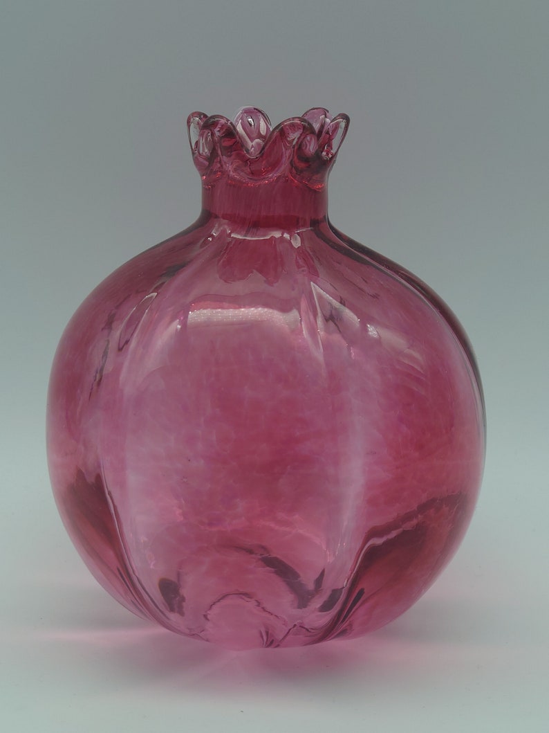 Hand Blown Glass Pomegranate: Decorative Vase, Candle Holder - Etsy