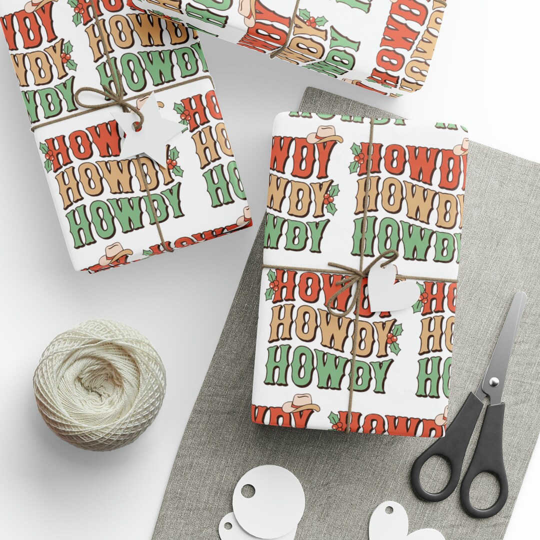 Howdy Christmas Gift Wrapping Paper/western Gift Wrap/cowboy Christmas ...