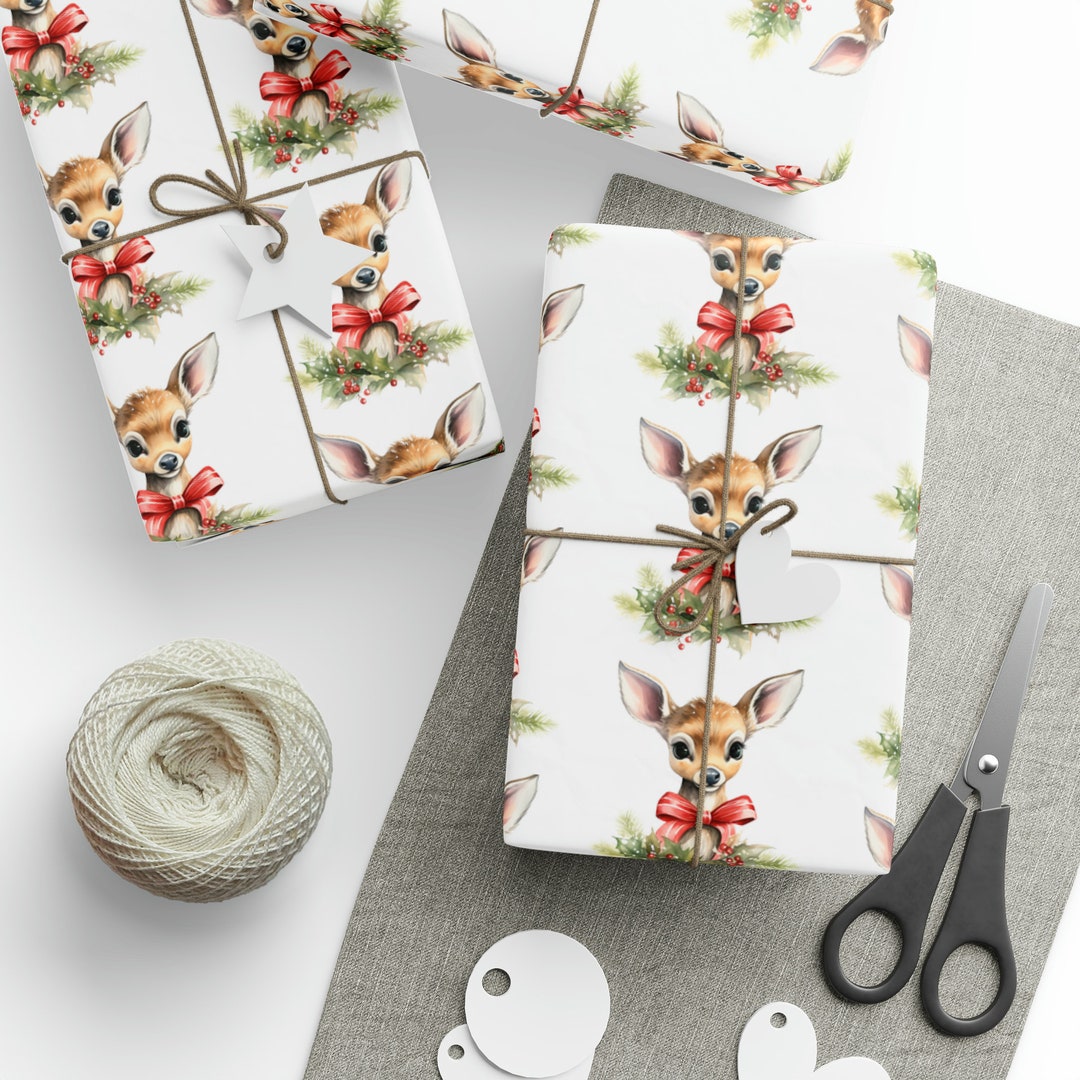 Baby Deer Christmas Gift Wrapping Paper/western Gift Wrap/cowboy ...