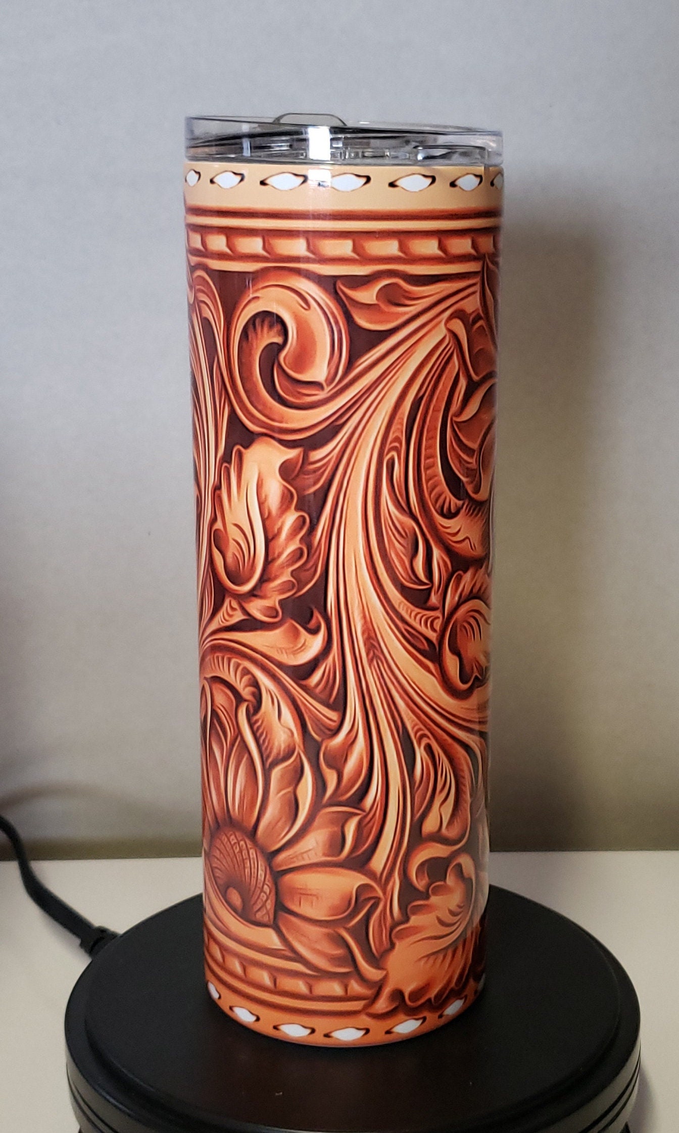 Tooled Leather Look Tumbler/ Western Tumbler/leather Look Mug - Etsy