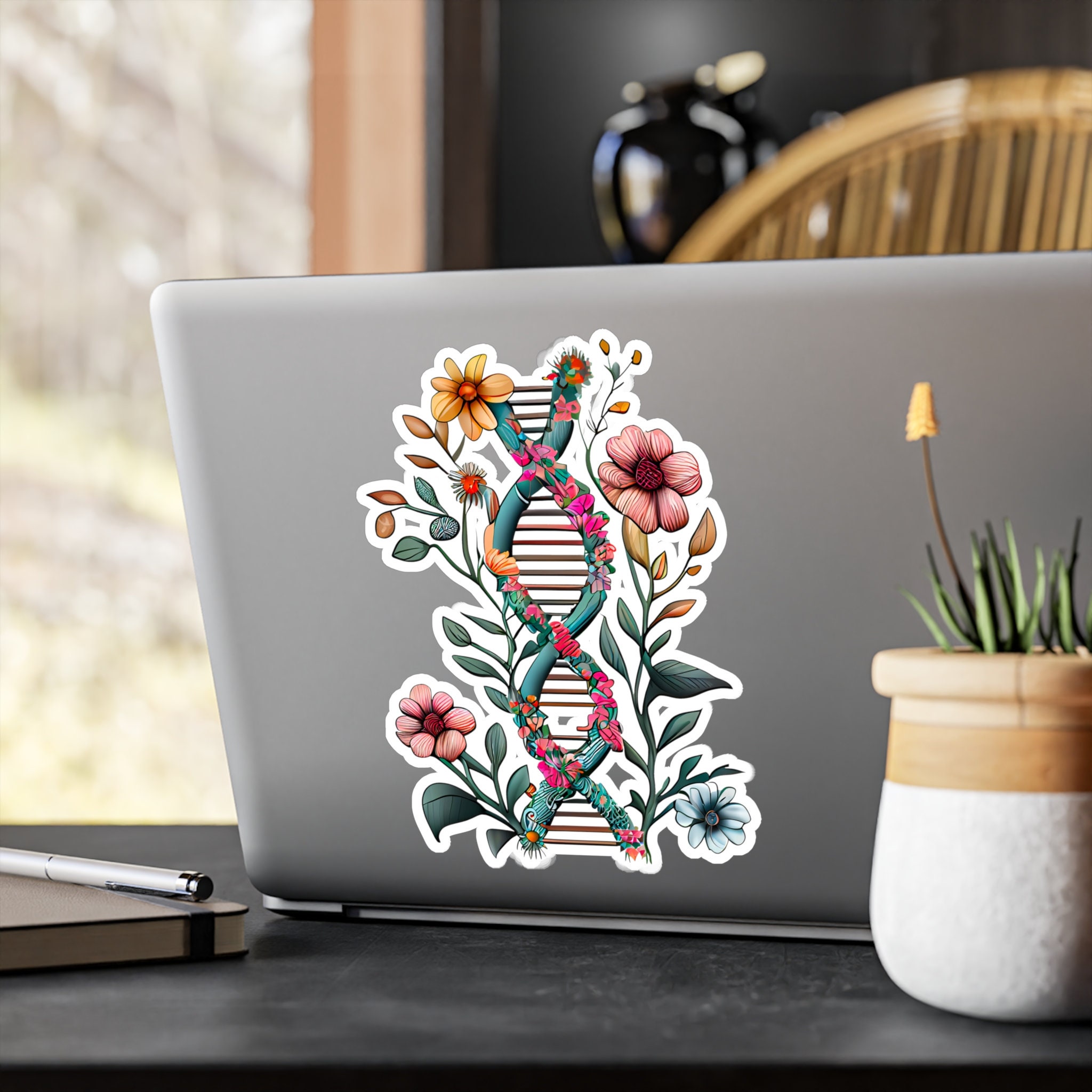 My DNA Floral Kiss-cut Vinyl Decals/ Genetics Sticker/genes Sticker ...