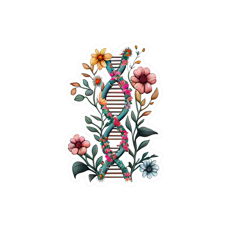 My DNA Floral Kiss-cut Vinyl Decals/ Genetics Sticker/genes Sticker ...