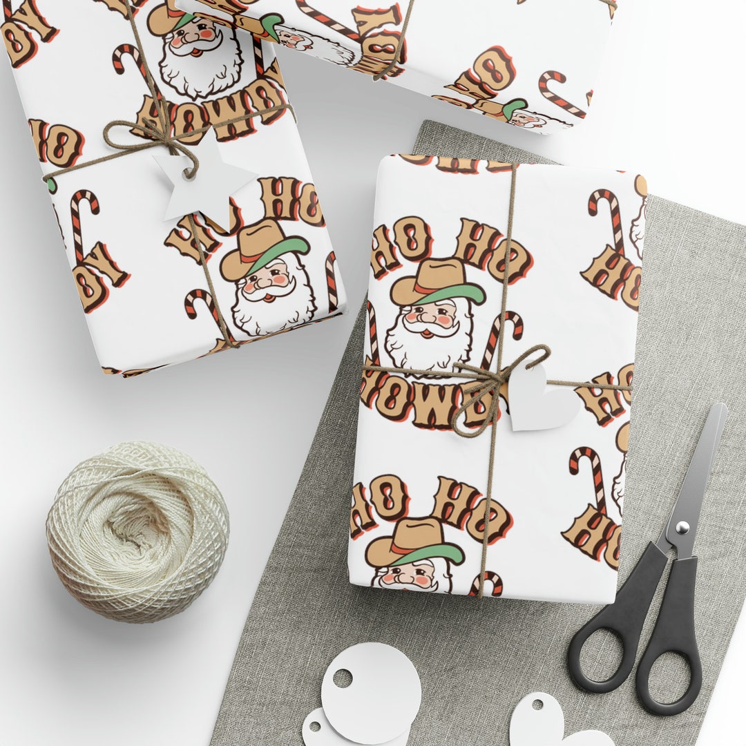 Cowboy Santa Ho Ho Howdy Christmas Gift Wrapping Paper/western Gift ...