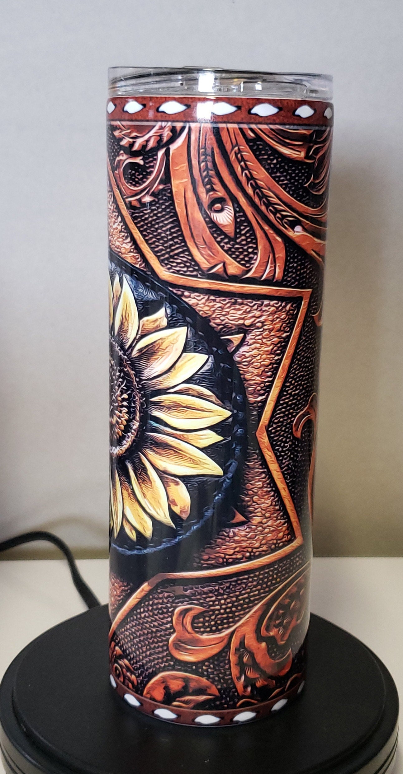 Tooled Leather Look Tumbler/ Western Tumbler/leather Look Mug - Etsy
