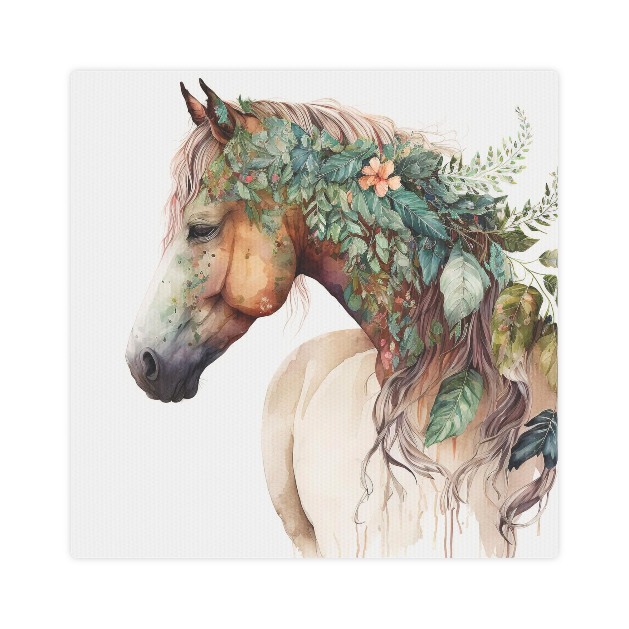 Beautiful Horse Wall Art Canvas Photo Tile/3 Styles/boho Floral ...