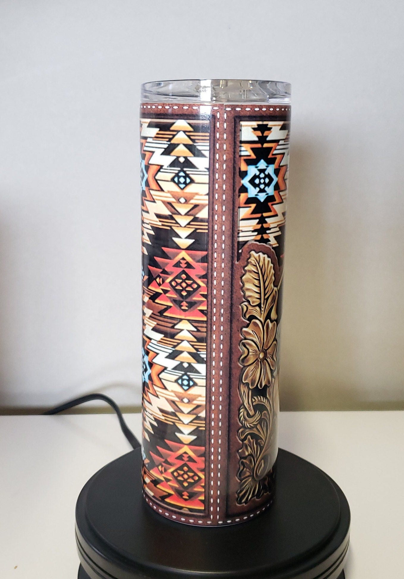 Tooled Leather Look Tumbler/ Western Tumbler/leather Look Mug - Etsy