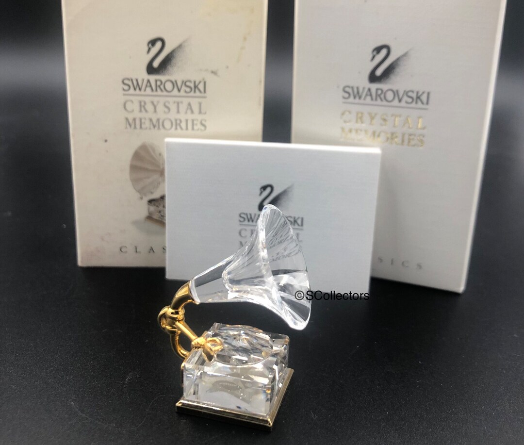 Swarovski Crystal Memories Gramophone Figurine, Musical Decor, Vintage ...