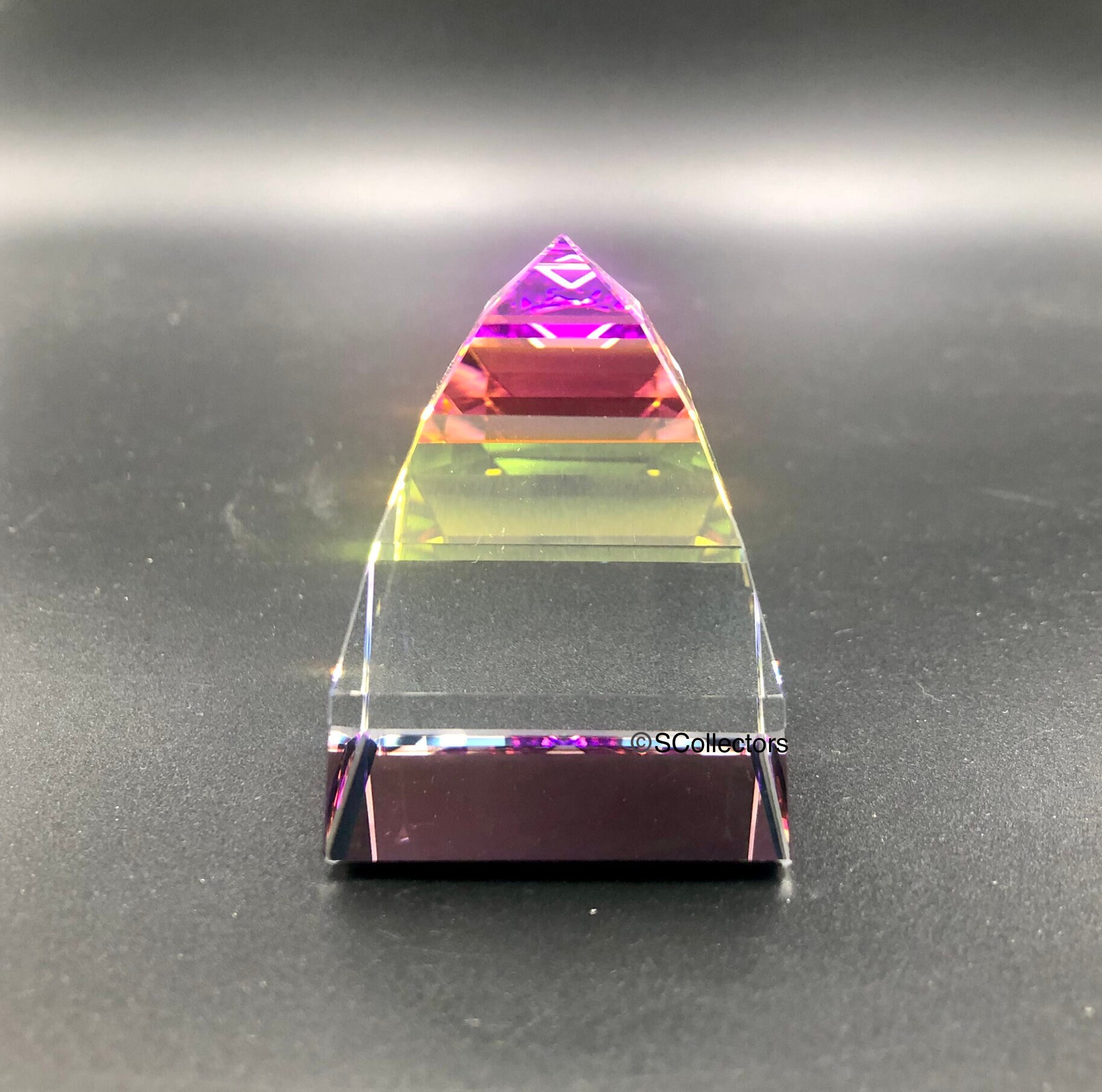 Swarovski Crystal Pyramid Paperweight, Vitrail Medium Color, Small Size ...