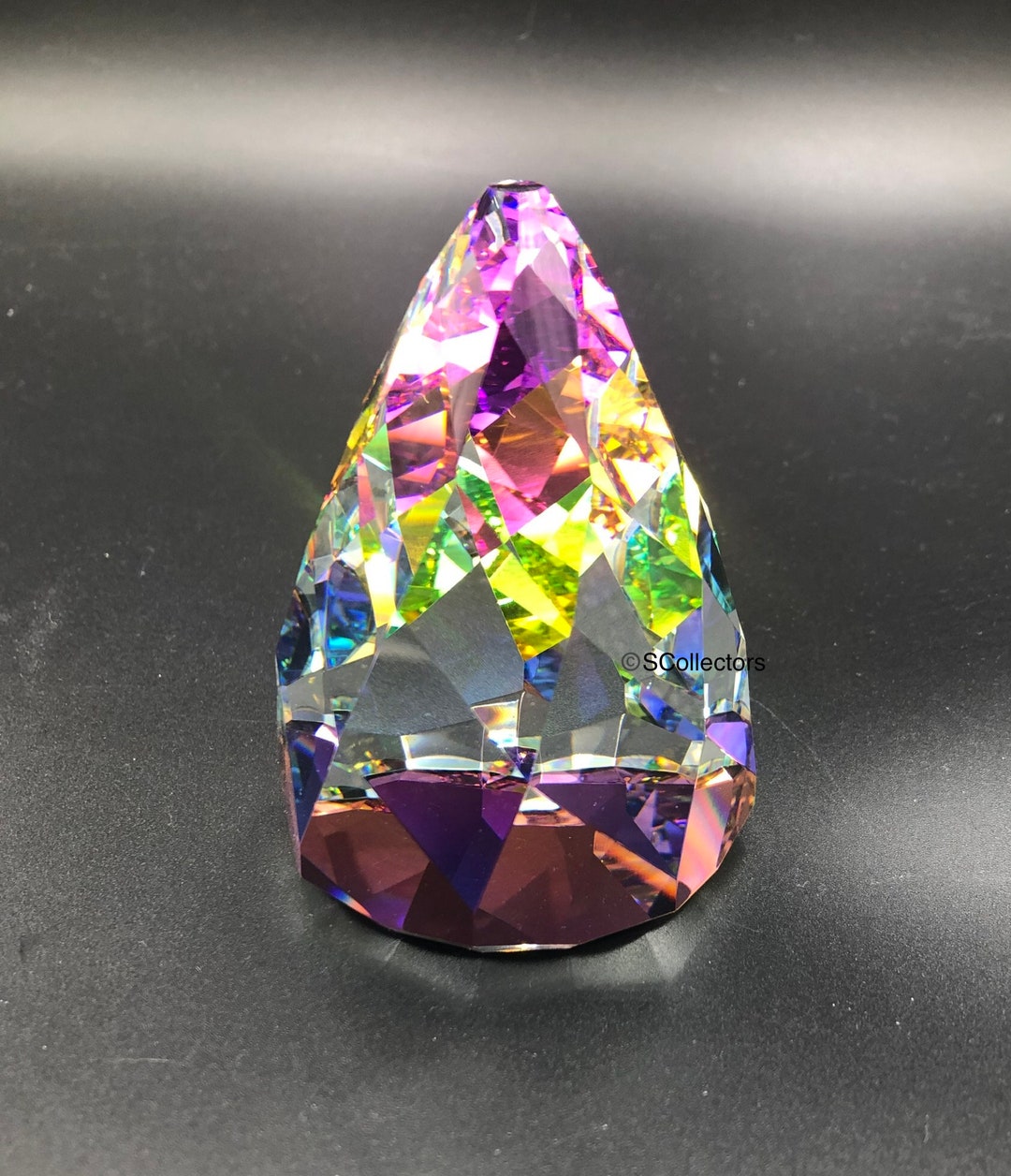 Swarovski Crystal Rio Cone Paperweight, Vitrail Medium Color, Vintage ...