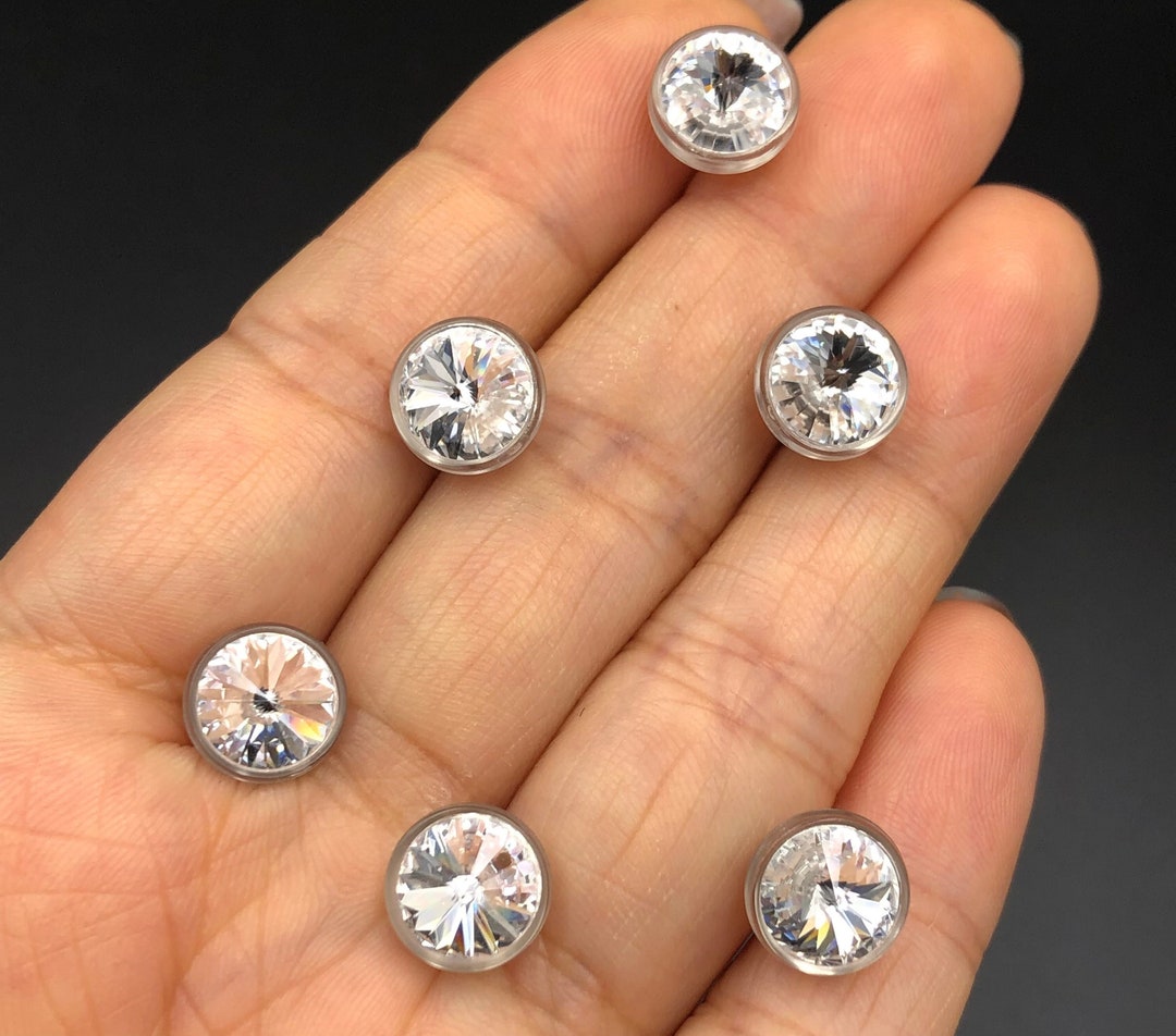 Swarovski Crystal Buttons, Clear Color, 9mm Size, Round Rivoli, Art ...