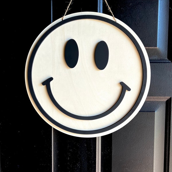 Smiley Face Door Sign - Etsy