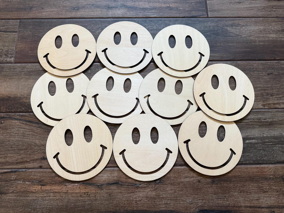 Laser Cut Smiley Face for Crafts | Wooden Smile for Crafts | Wood ...