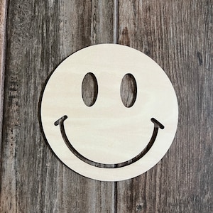 Laser Cut Smiley Face for Crafts | Wooden Smile for Crafts | Wood ...