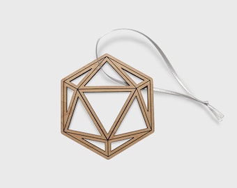 D20 Silhouette DND Lasercut Geometric Necklace | Etsy