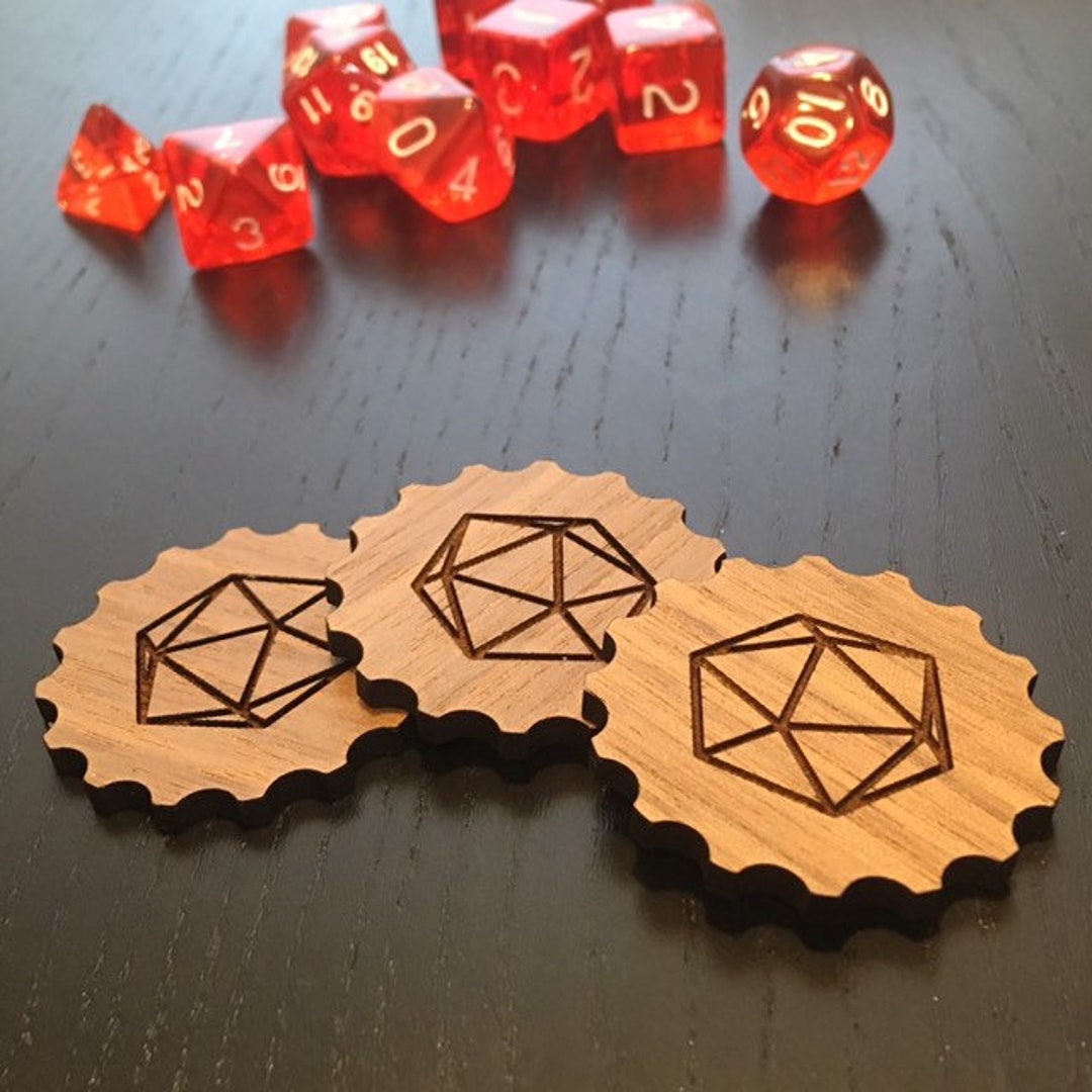 Set of 3 RPG Tokens - Inspiration D20 Bottle Caps for D&D, Pathfinder ...