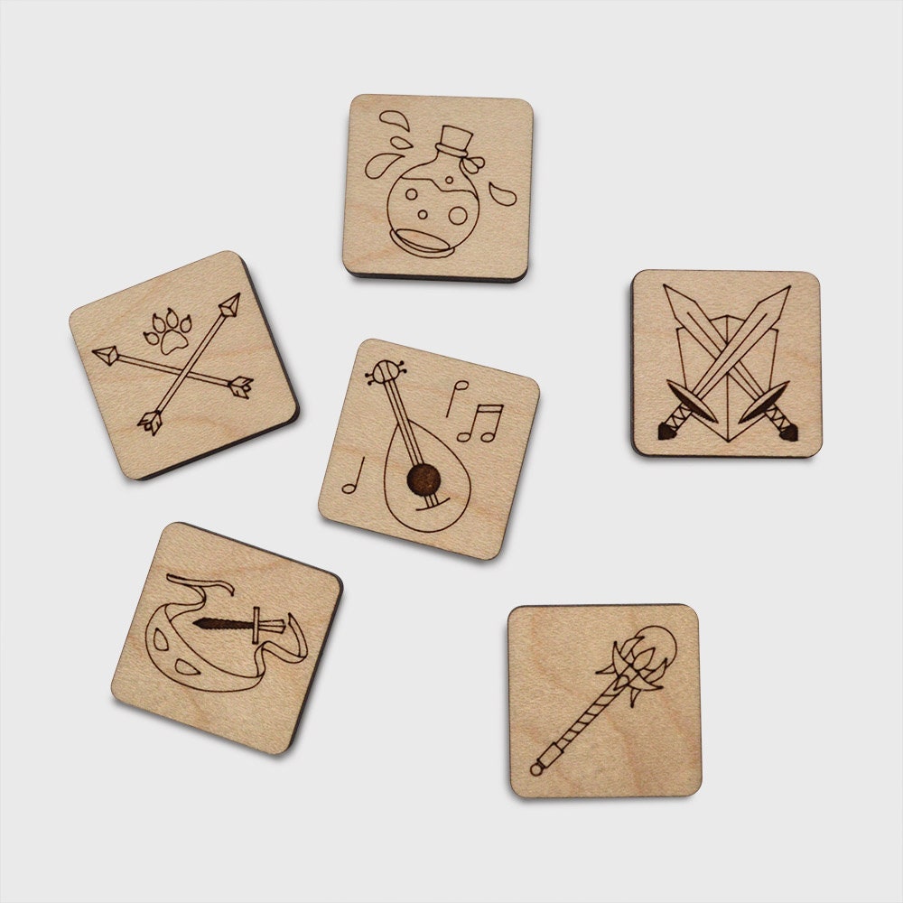 D&D Class Tiles Set Minimalist Minis for Your Tabletop RPG | Etsy