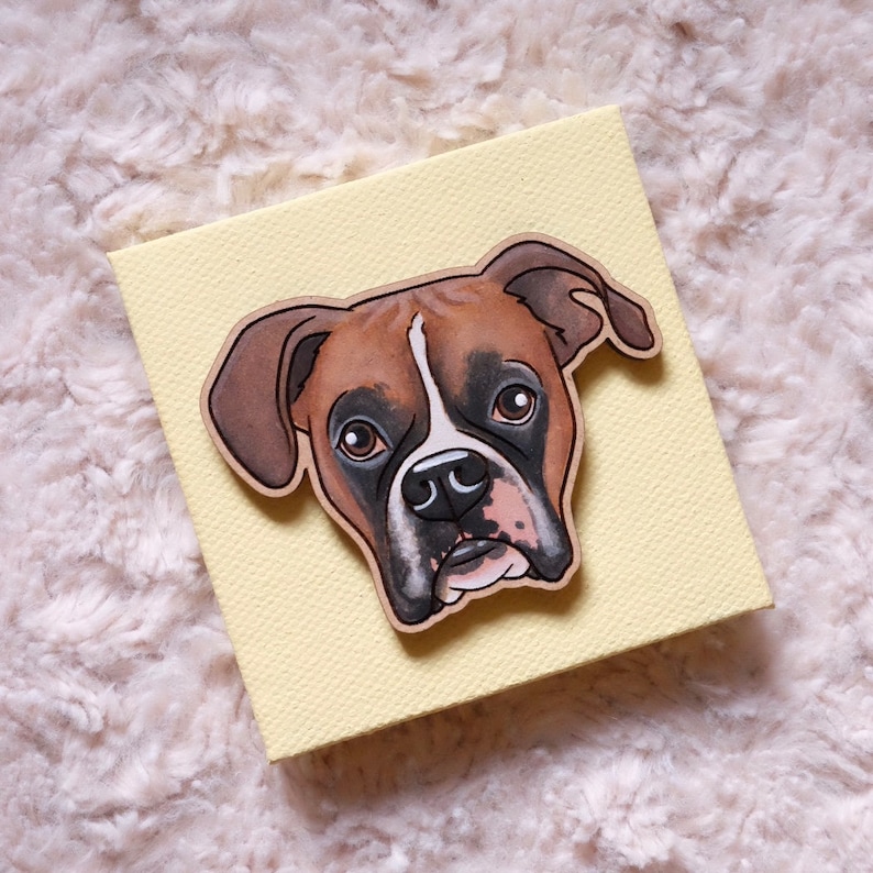 Custom Pet Portrait Mini Canvas | Hand Painted | Engraved | Dog | Cat ...