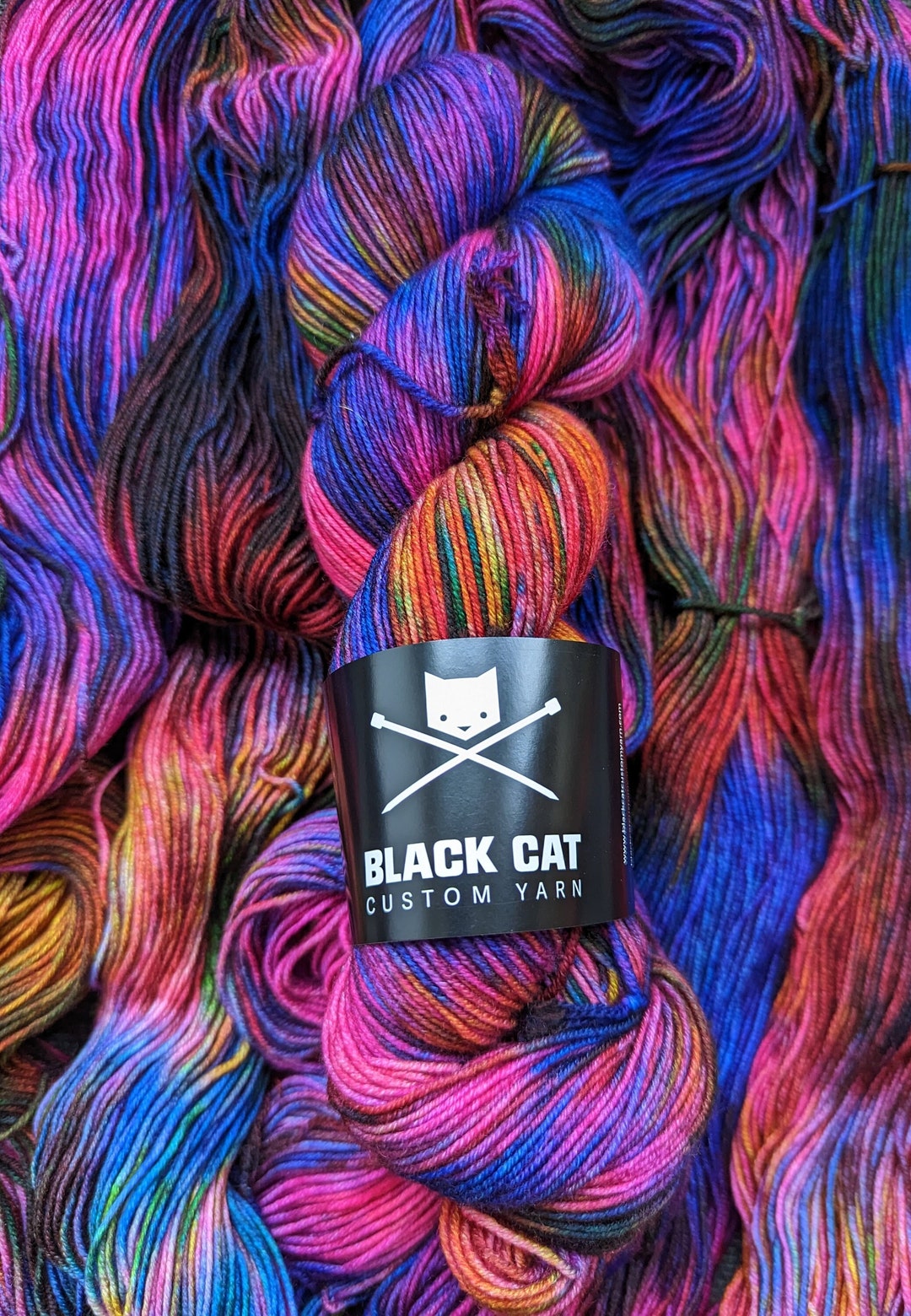 Hand Dyed Yarn Pink & Blue Variegated Yarn. 80/20 Superwash Merino ...