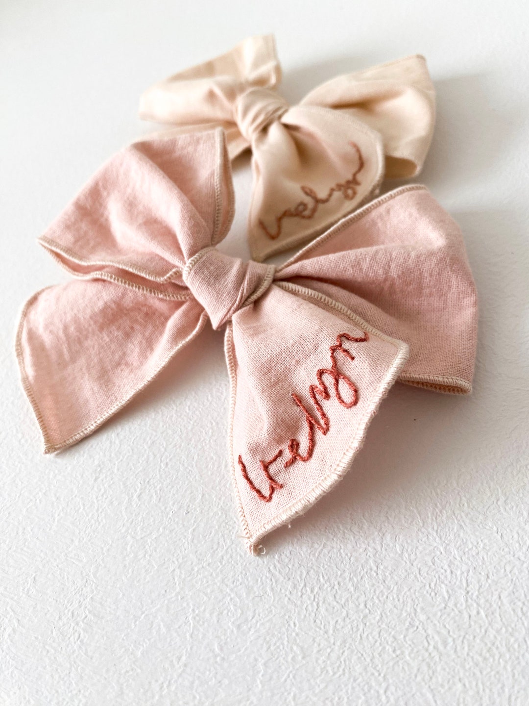 Custom Name Embroidered Hair Bows, Custom Bows, Pup Bows, Dog Bows ...