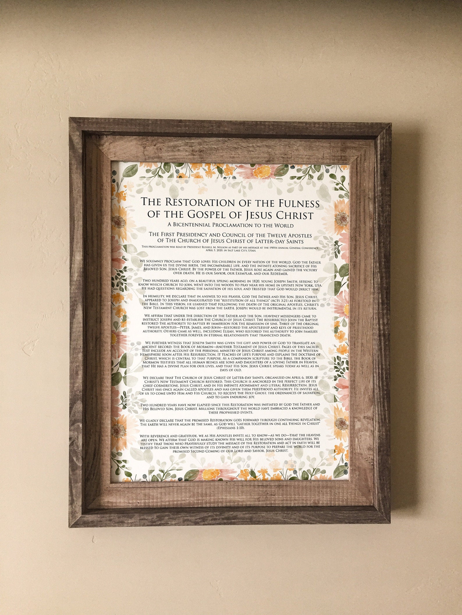 The Restoration Proclamation Digital Download 9x12 Jpg - Etsy Singapore