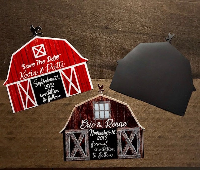 Rustic Barn Save the Date Magnet: Winter Country Farm Theme - Etsy