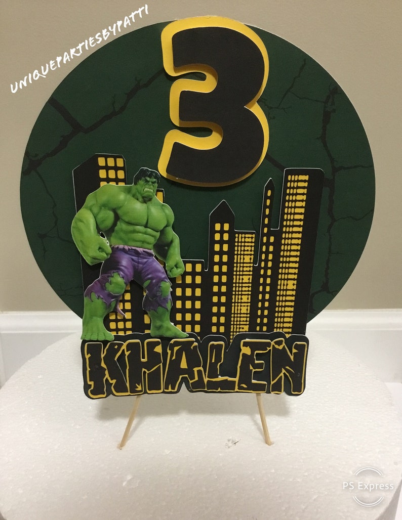 Incredible Hulk Cake Topper/ Personalized Super Hero Topper - Etsy