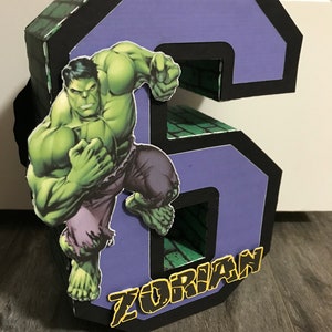Hulk Number Prop/hulk Centerpiece/hulk Birthday Party Table Decoration ...