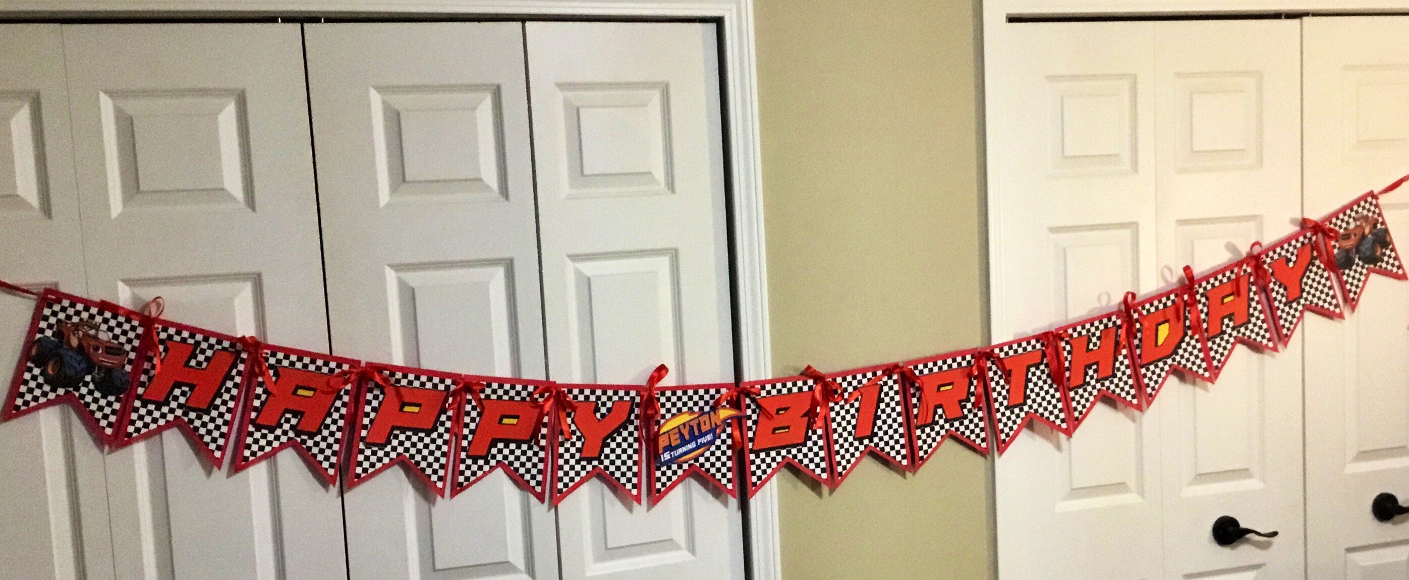 Blaze and the monster machines/ Race car banner/ cars banner/ | Etsy