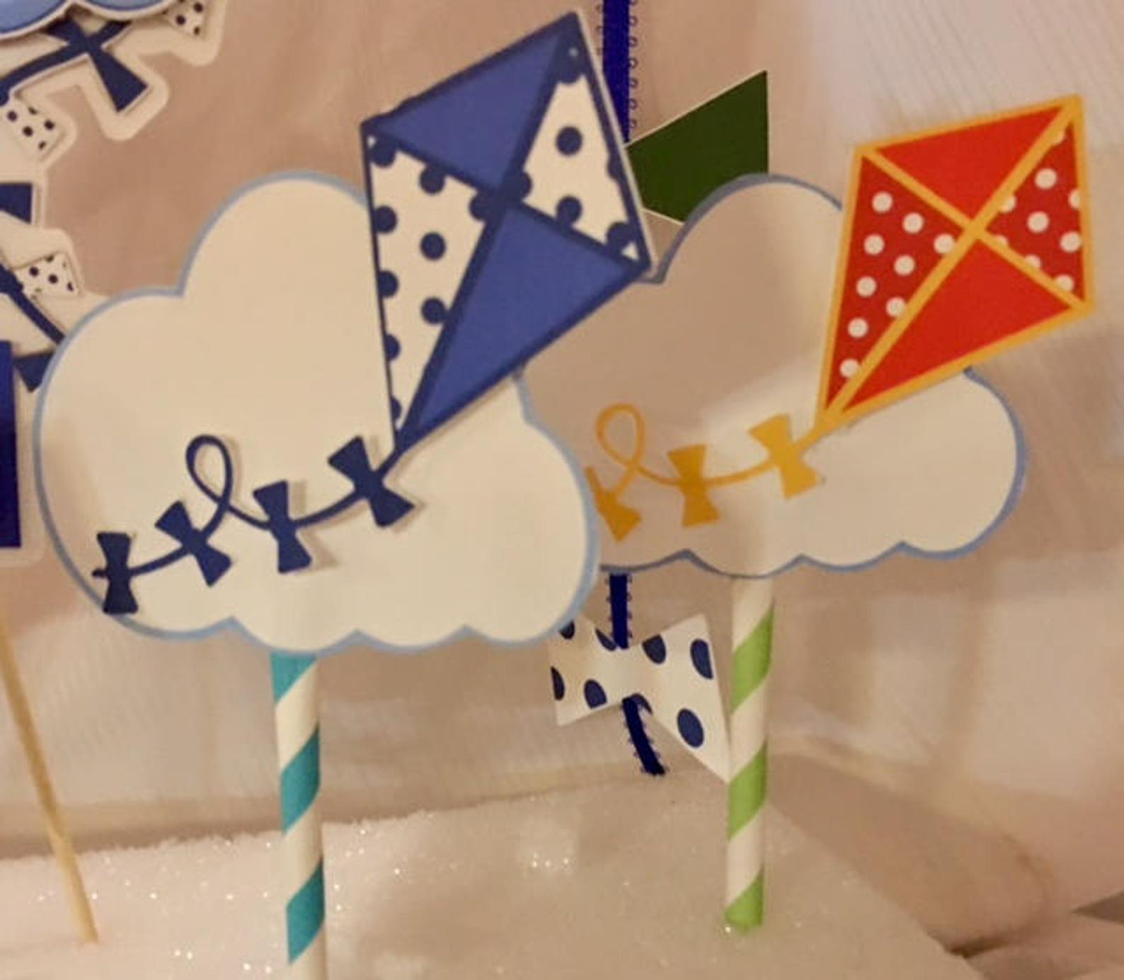 Kite Cupcake Toppers set of 12 /cupcake Topper Kite/colorful | Etsy