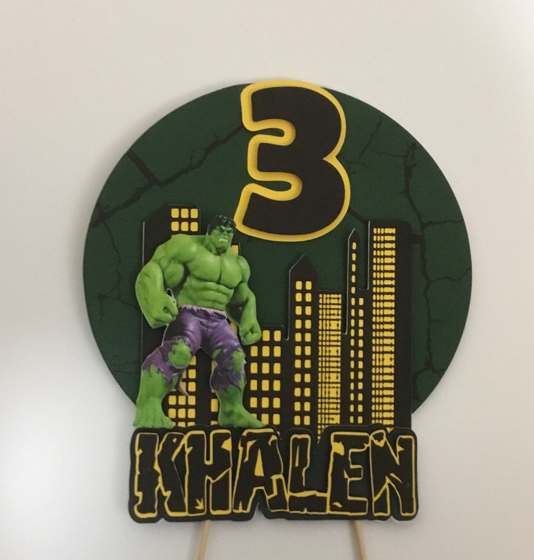 Incredible Hulk Cake Topper/ Personalized Super Hero Topper - Etsy