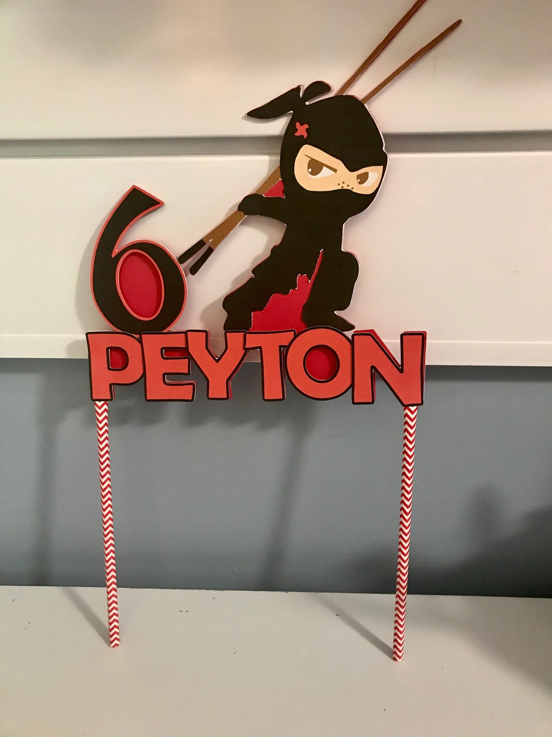 Ninja Cake Topper With Age and Name/ninja Topper Personalized - Etsy