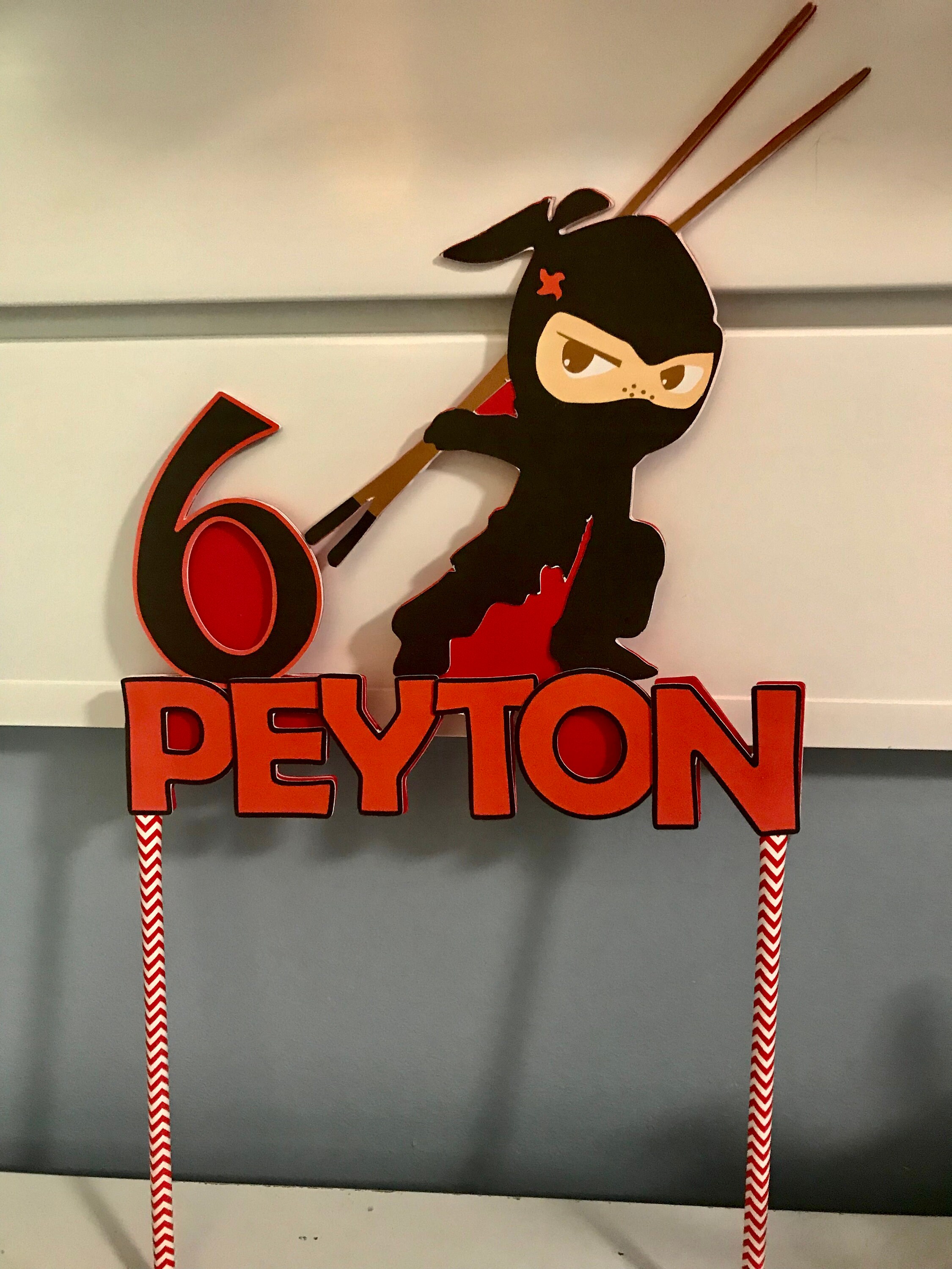 Ninja Cake Topper With Age and Name/ninja Topper Personalized - Etsy