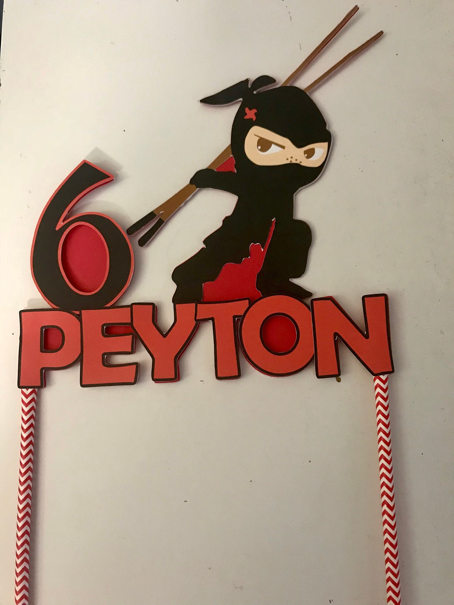 Ninja Cake Topper With Age and Name/ninja Topper Personalized - Etsy