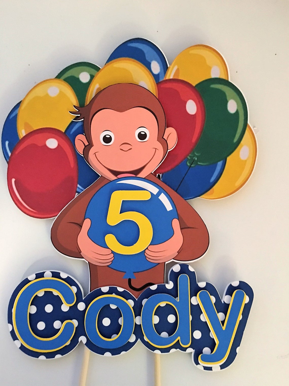 Curious George Cake Topper/personalized Topper | Etsy