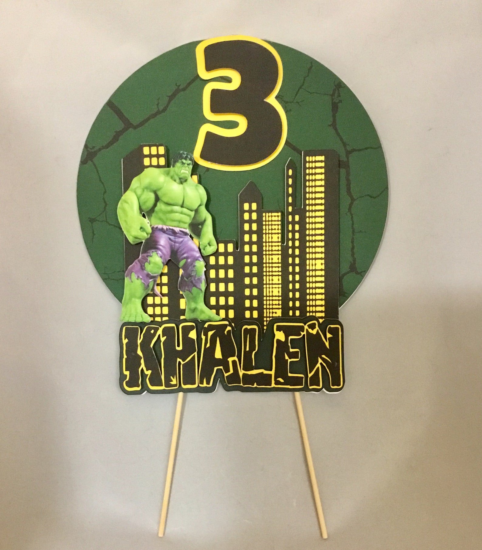 Incredible Hulk Cake Topper/ Personalized Super Hero Topper - Etsy