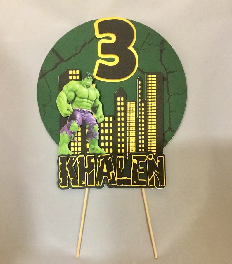 Incredible Hulk Cake Topper/ Personalized Super Hero Topper - Etsy